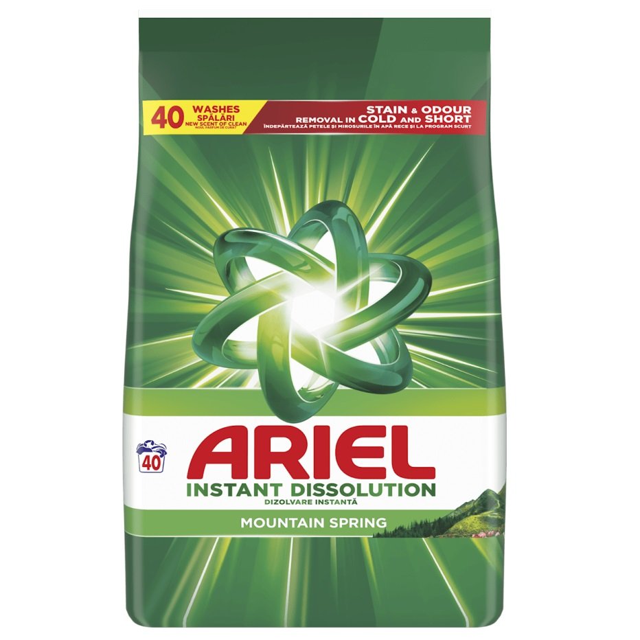 Ariel Mountain Spring 2.6kg 40sc Detergent Powder – Mira Mart